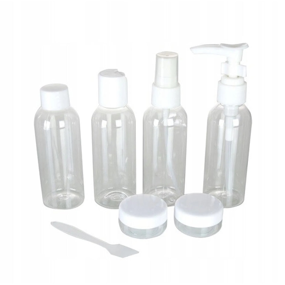 Set recipiente cosmetice reutilizabile, 9 piese, dimensiuni si ...