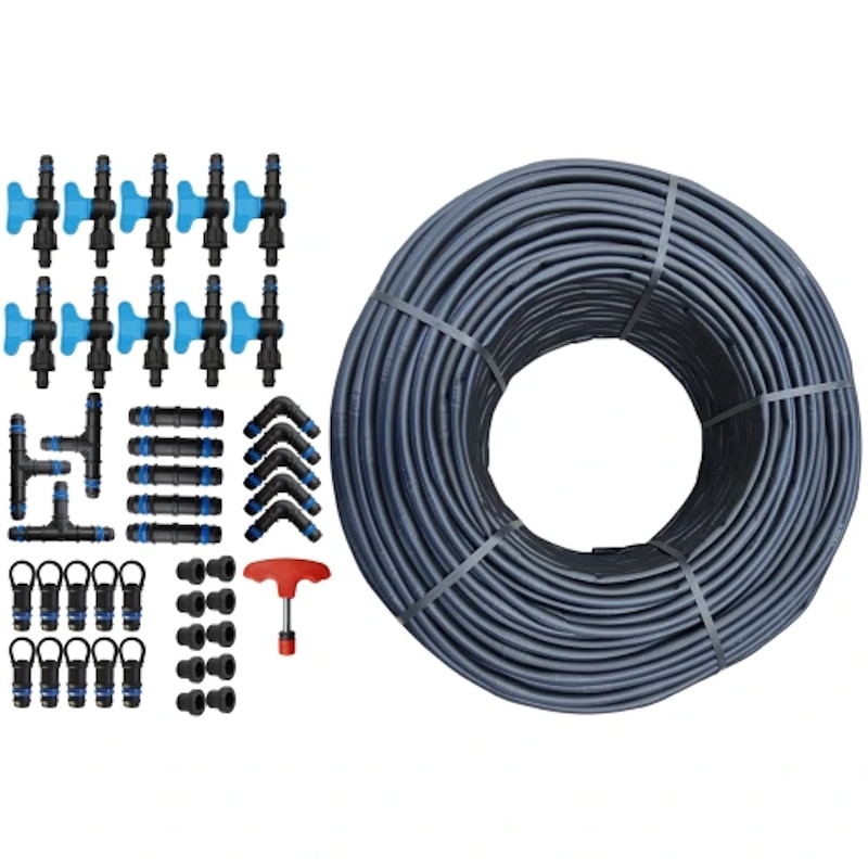 Set furtun irigatii prin picurare 100 metri, distanta orificii 20 cm ...