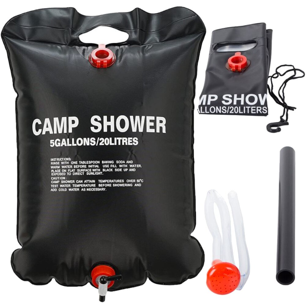 Dus solar pentru camping, Plastic, 20L, Negru - eMAG.ro
