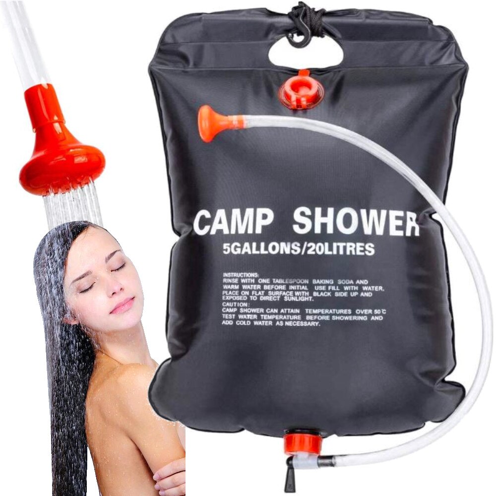 Dus solar pentru camping, Plastic, 20L, Negru - eMAG.ro