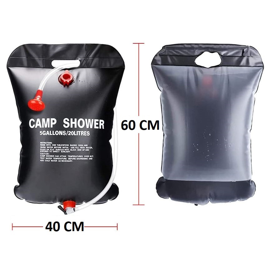 Dus solar pentru camping, Plastic, 20L, Negru - eMAG.ro