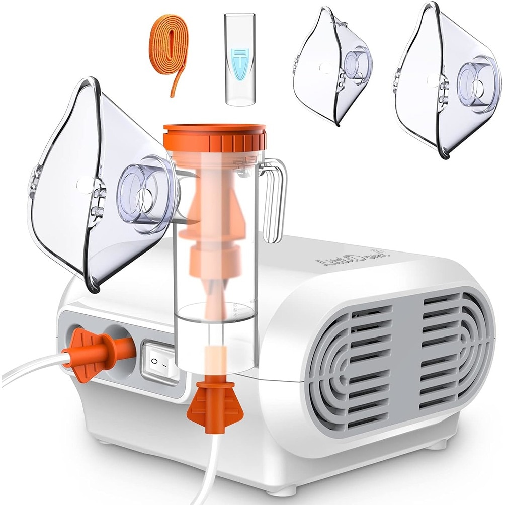 Aparat Aerosoli LittleDomi 308, Nebulizator Ultrasonic, Portabil, Ultra Silentios, Masca Adulti ...