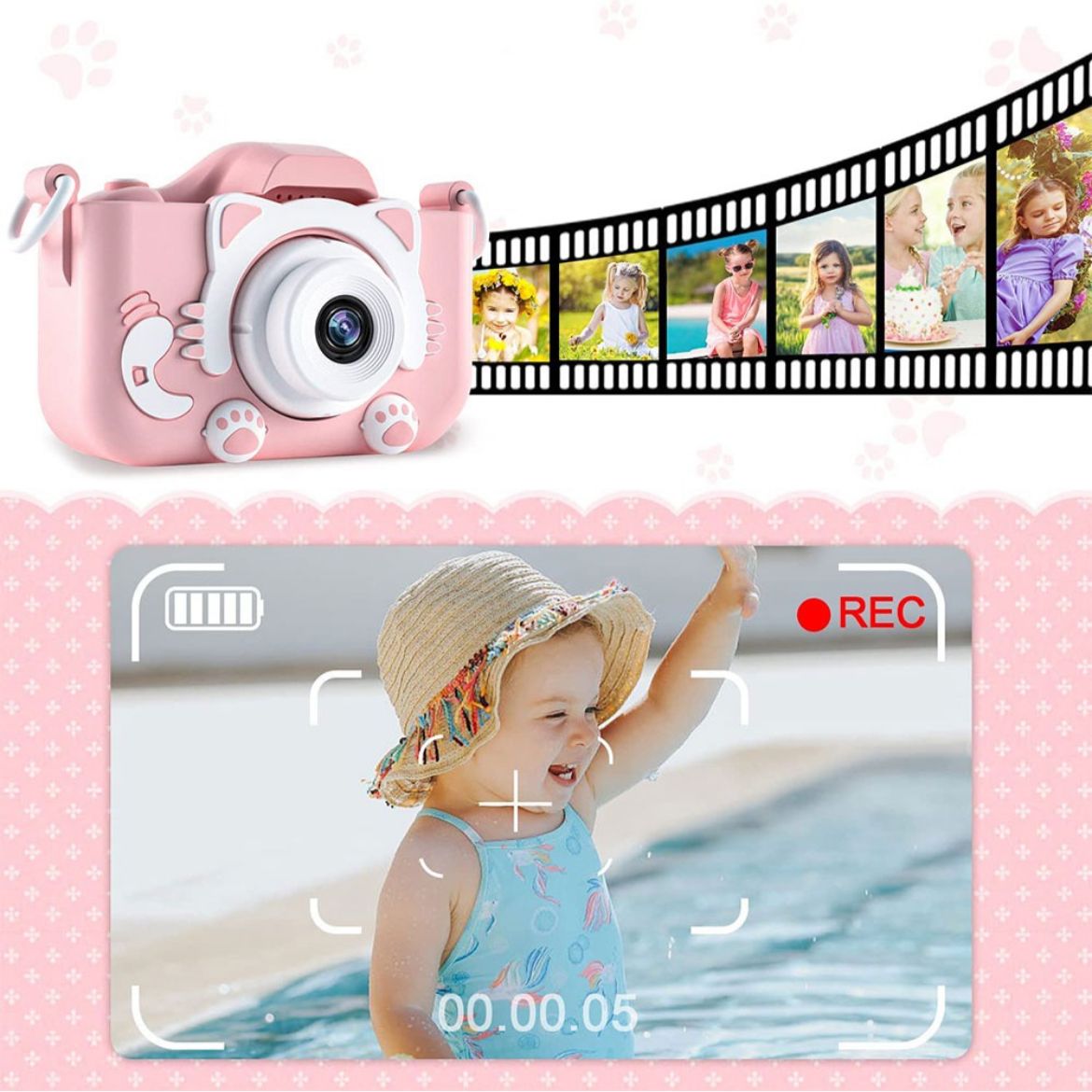 Camera foto-video pentru copii Promerco®, cu o rezolutie HD 1080P si un ...