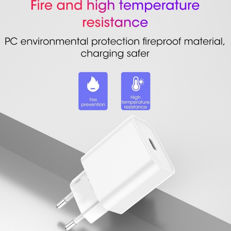 Incarcator Universal 20W, Fast Charger, Plus Cablu Type-C - Type-C 1m ...