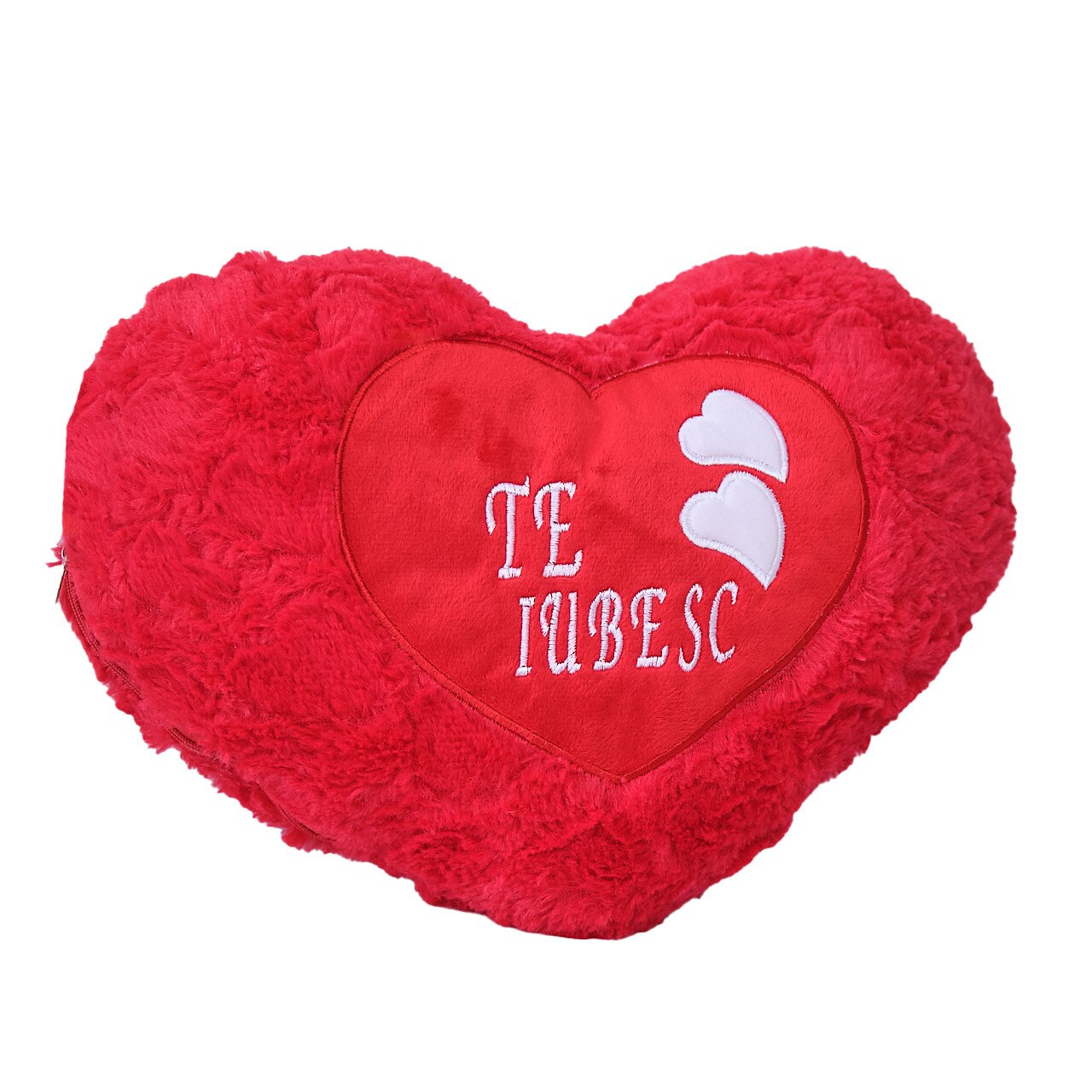 Perna brodata Heart, cu aspect pufos, tip inima si mesaj romantic ...