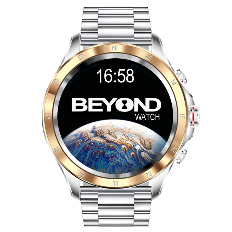 Ceas Smartwatch BEYOND Watch Earth 2 Series, Silver-Gold, Stainless ...
