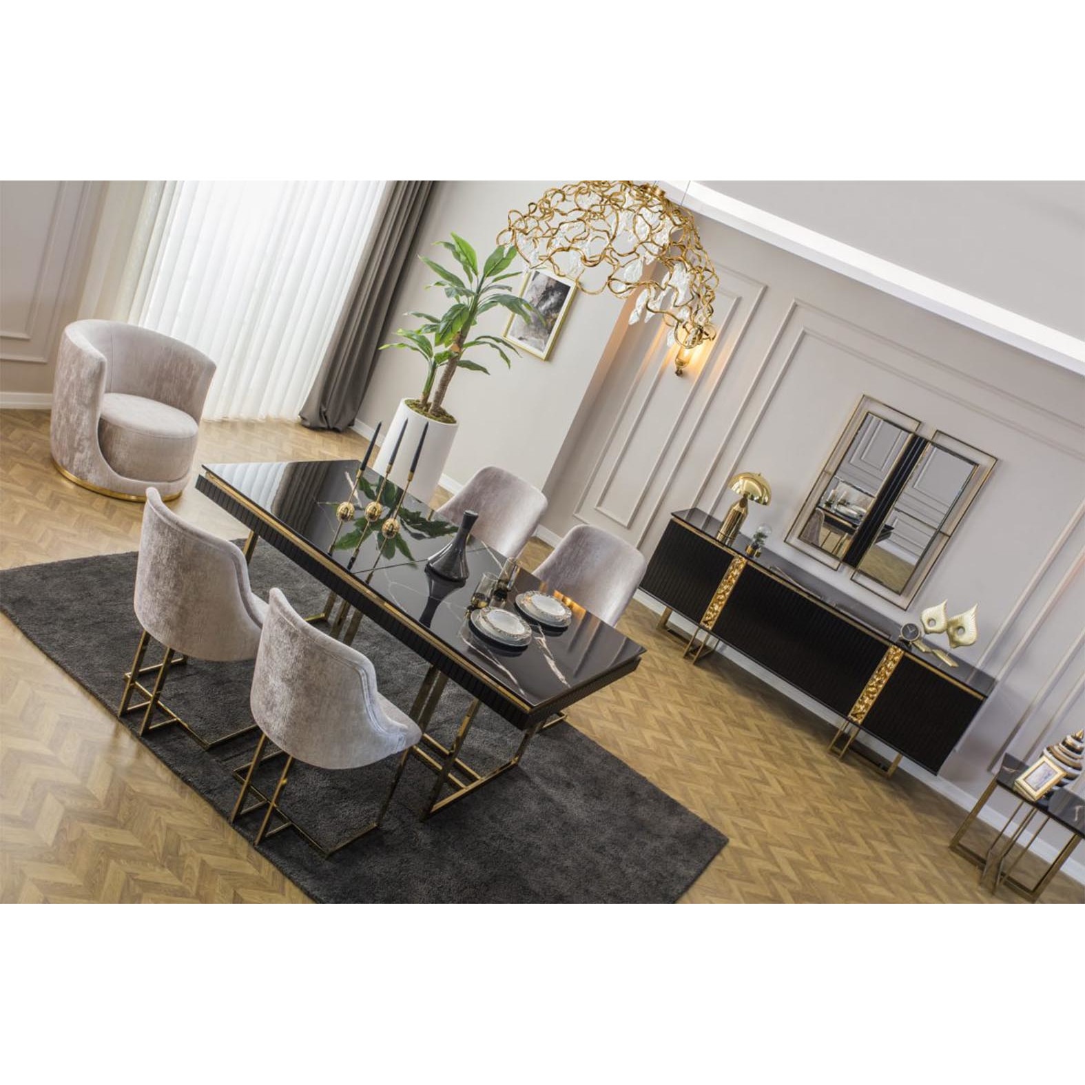 Set 2 scaune dining/bucatarie Fer, picioare metal, catifea sintetica ...