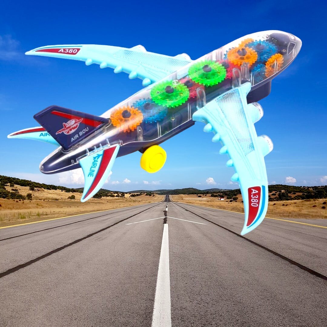 kidsNplay прозрачна играчка самолет, музикална, 3D светлини и звук ...