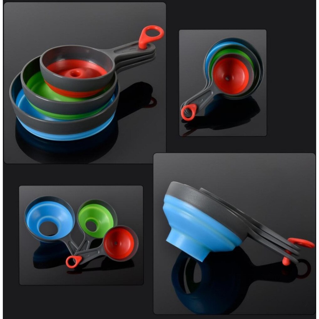 Set de palnii colorate din silicon cu 3 dimensiuni diferite ale gurii ...