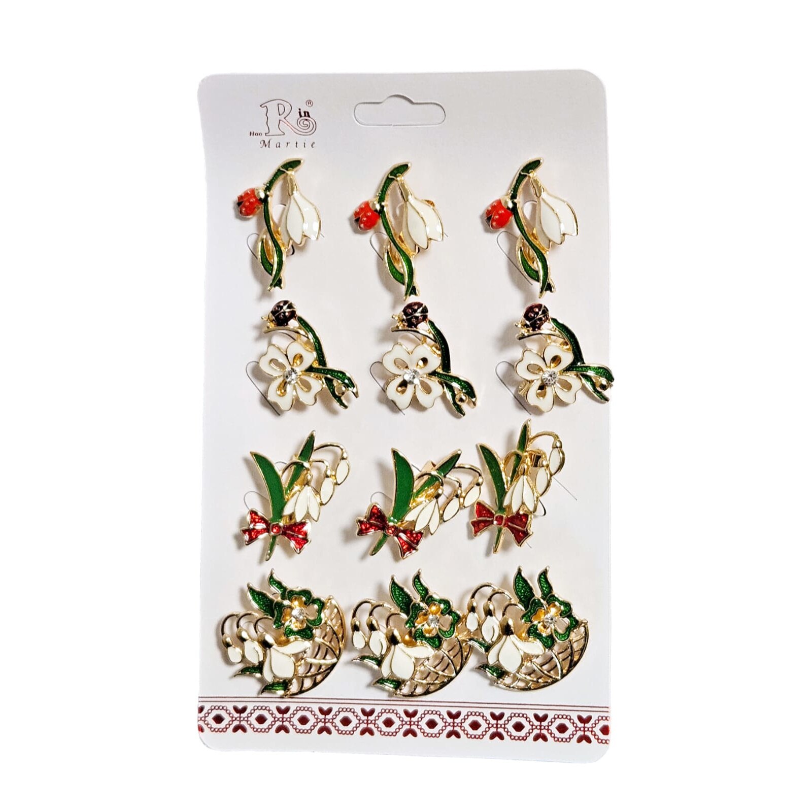 Set 12 Brose pentru Martisor, model cu Flori - eMAG.ro