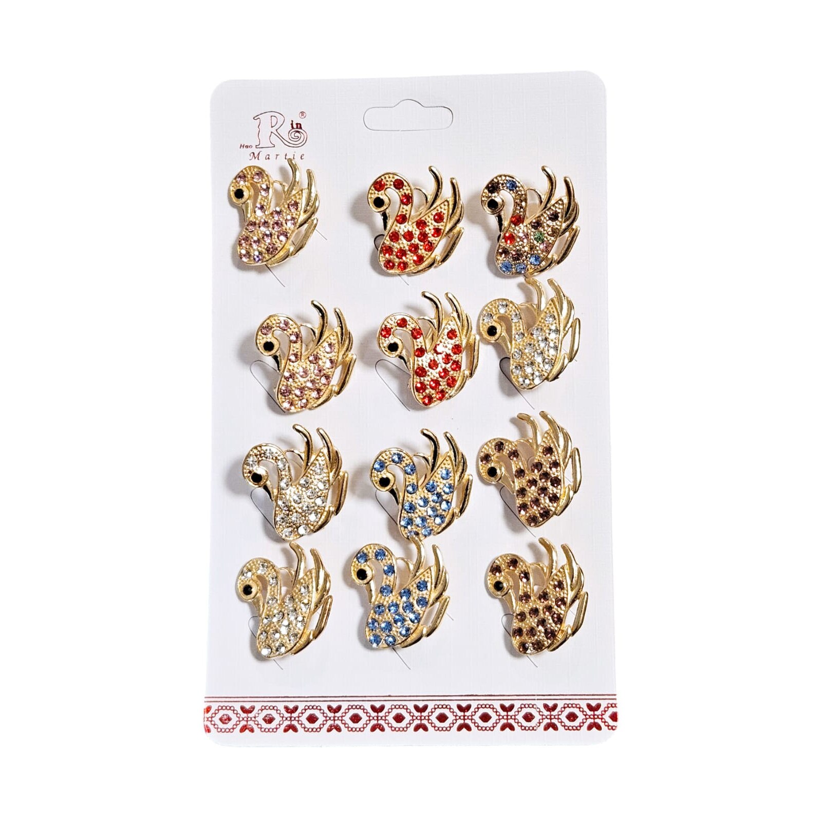 Set 12 Brose pentru Martisor, model cu Lebede - eMAG.ro