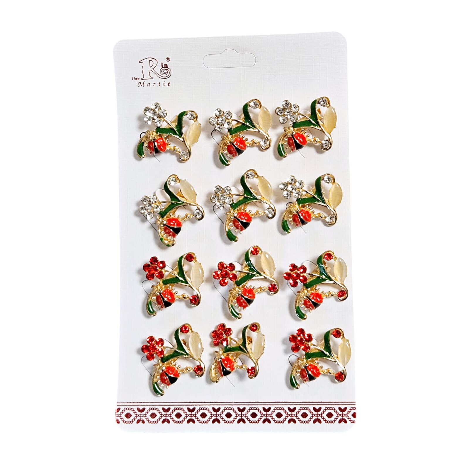 Set 12 Brose pentru Martisor, model cu Floare si Gargarita - eMAG.ro