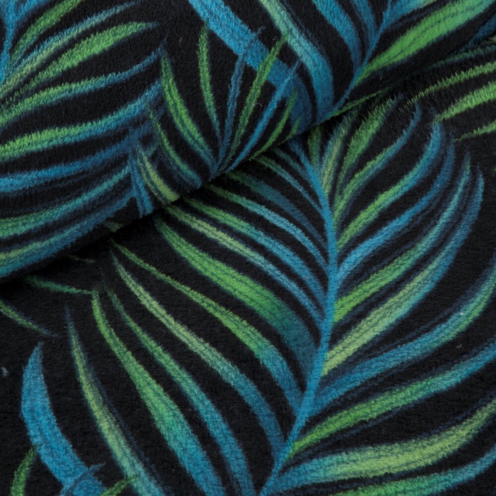 Patura cuvertura de pat PALMS 150x200 Design91 negru verde albastru ...