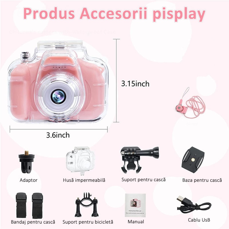 Camera digitala subacvatica pentru copii, Functie de Inregistrare, full ...