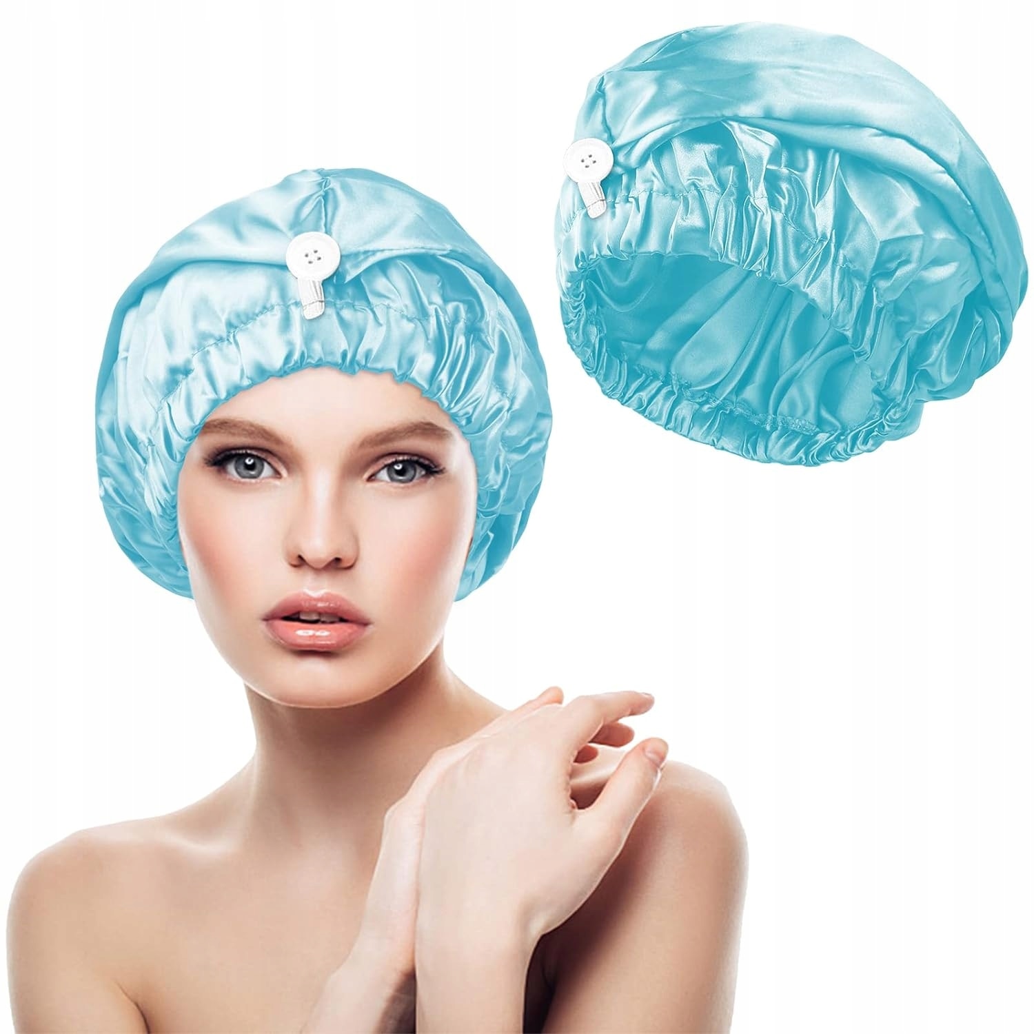 Set 2 casti pentru par, CATIME, Satin, Turcoaz - eMAG.ro