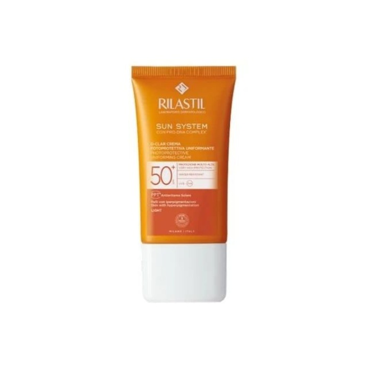 Crema protectie solara pentru ten, Rilastil, SPF 50, 50 ml, Portocaliu/Alb - eMAG.ro