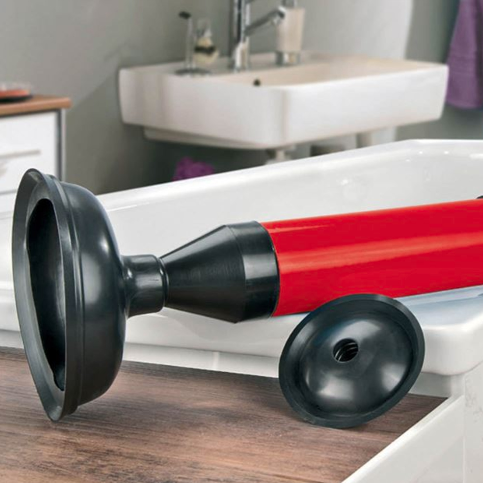 Ventuza pentru desfundat tevi, chiuvete, cada, din plastic, 37 cm, 2 ...