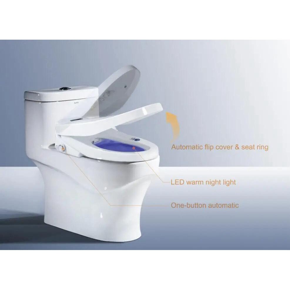 Capac WC smart cu functie de bideu, actionare din consola, model rotund ...