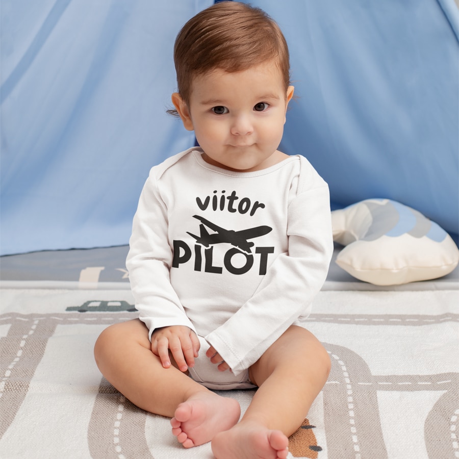 Body alb maneca lunga "Viitor pilot'' - eMAG.ro