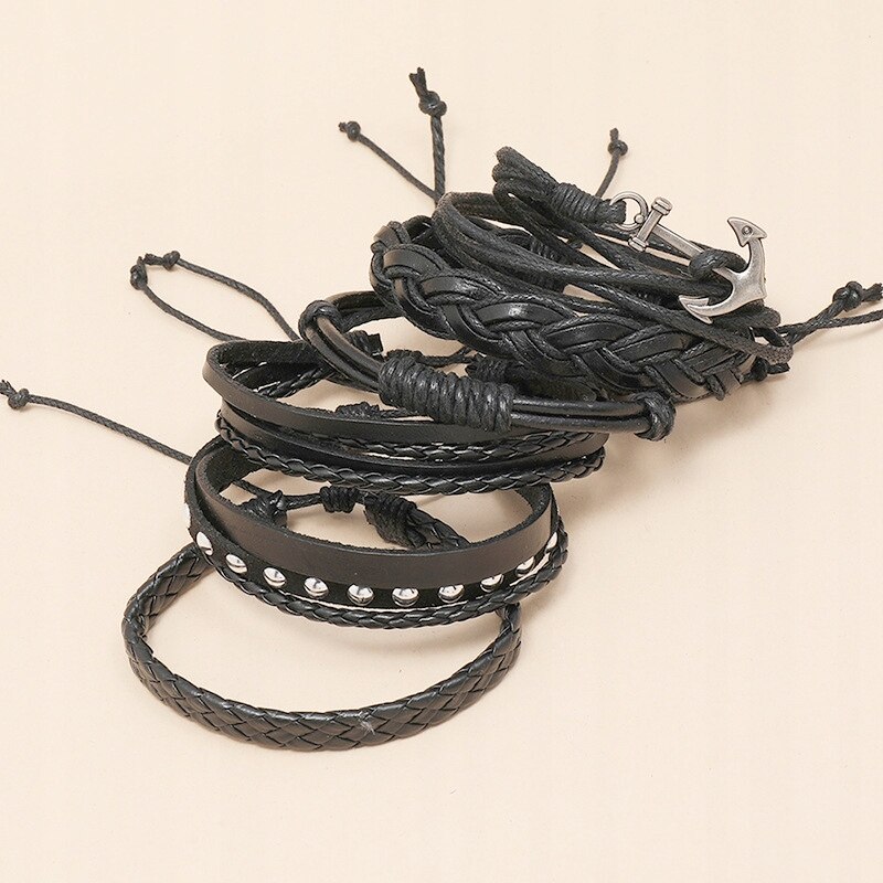 Set bratari, Piele, Negru - eMAG.ro