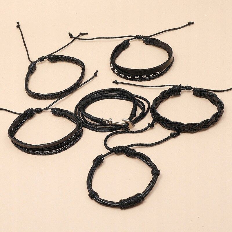 Set bratari, Piele, Negru - eMAG.ro
