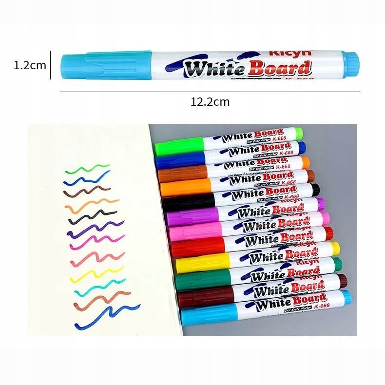 Set 12 carioci pentru desenat in apa, Plastic, Multicolor - eMAG.ro
