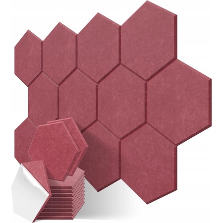 Set 12 panouri pentru izolatie acustica, Jdrr, Poliester, 36 x 30 x 1 ...