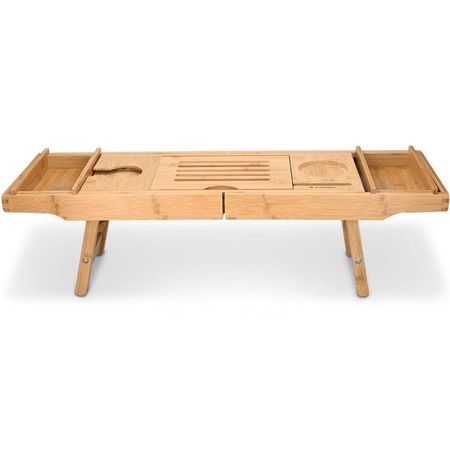 Masuta 2in1 pentru cada si mic dejun, Navaris, din lemn, natur, 75-108 ...