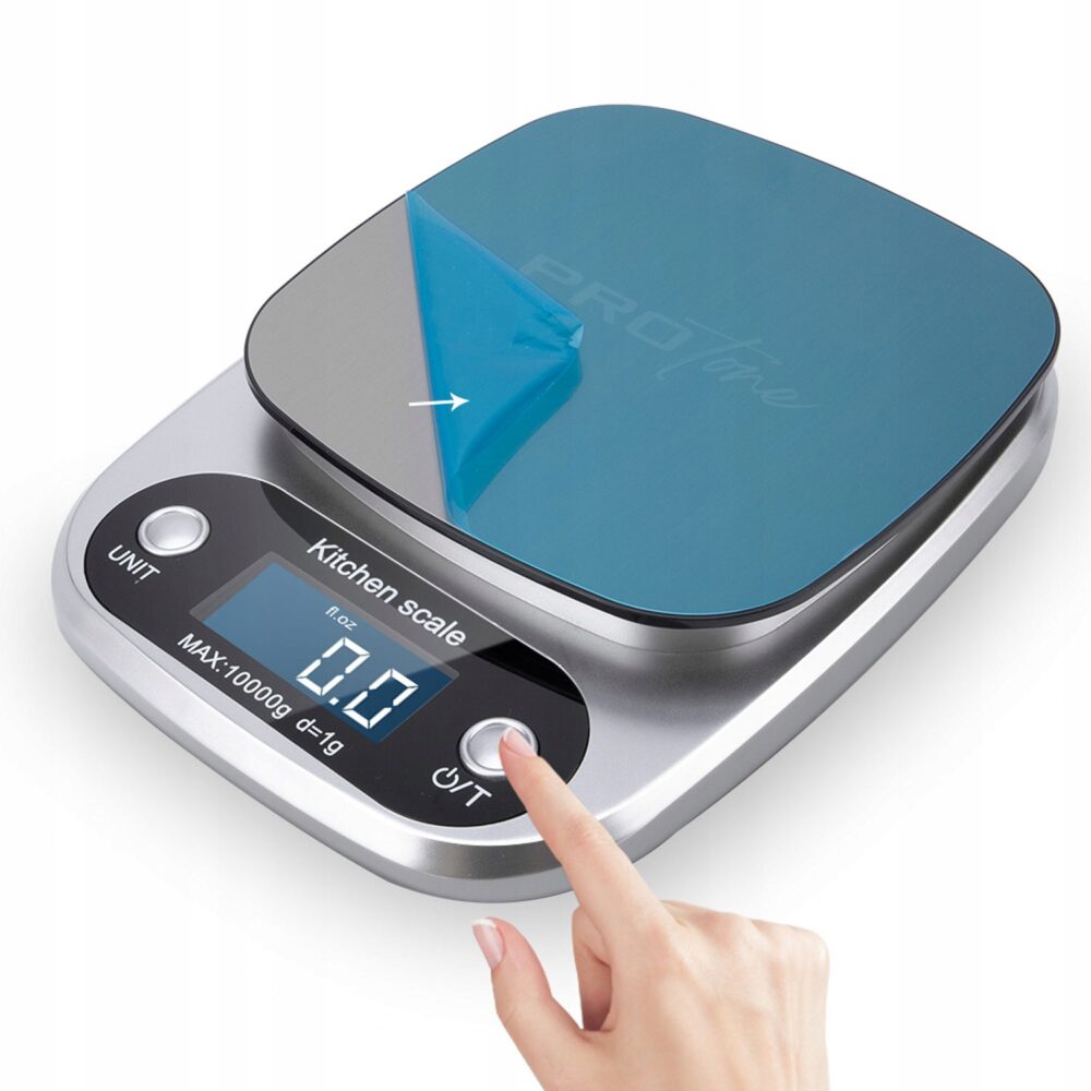 Cantar de Bucatarie Electronic Welora, Design Argintiu, Precizie 1g, Capacitate Maxima 10kg ...