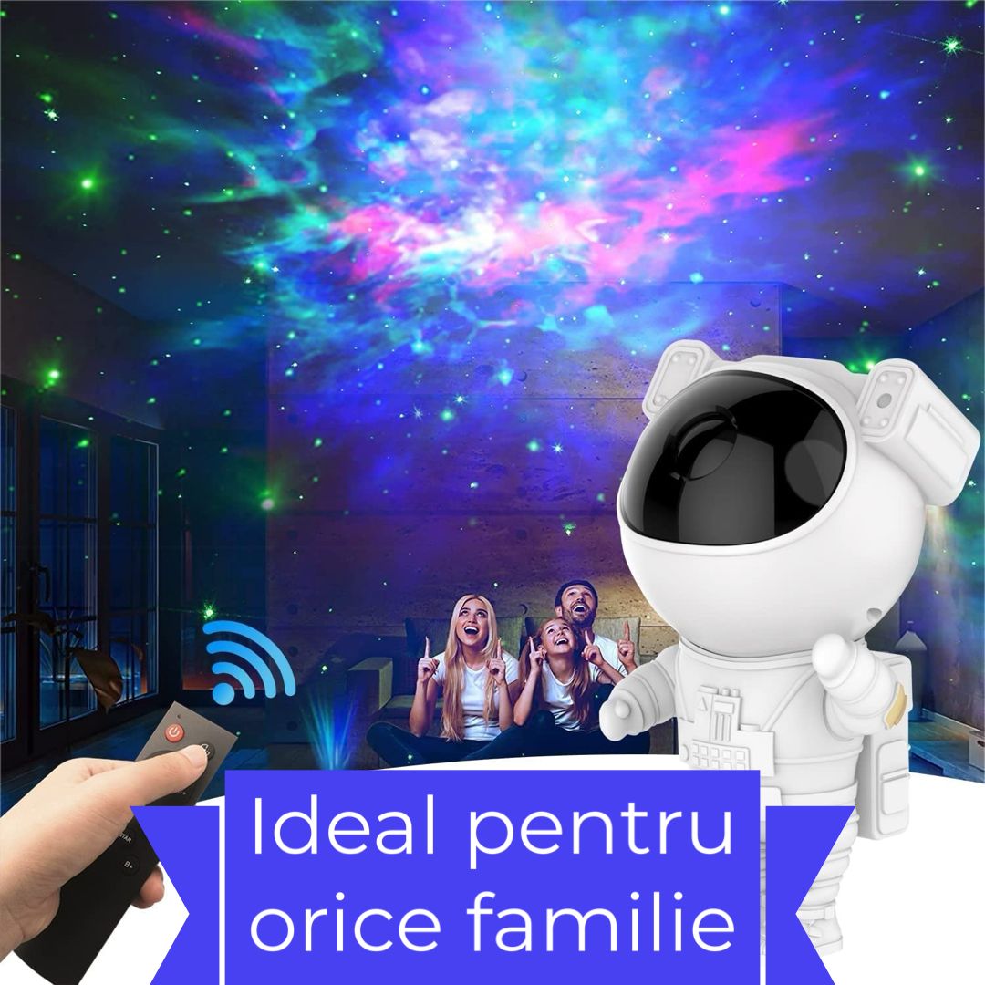Proiector de Stele Astronaut, Lampa de Veghe cu 17 filme, Transforma ...