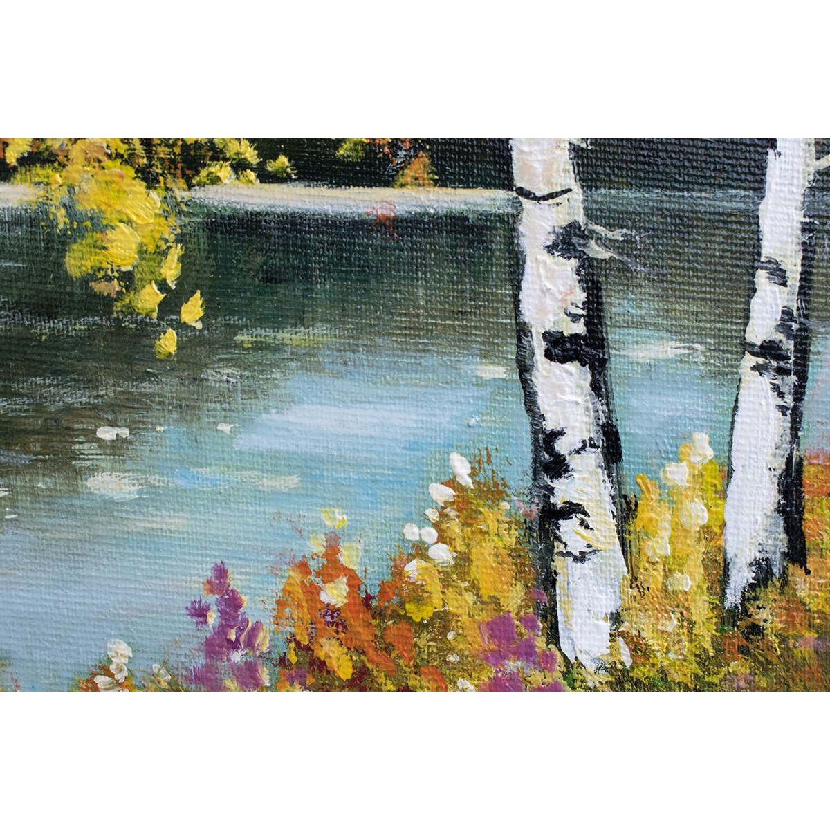 Tablou pictat manual hol, living, dormitor, Peisaj din natura cu ...