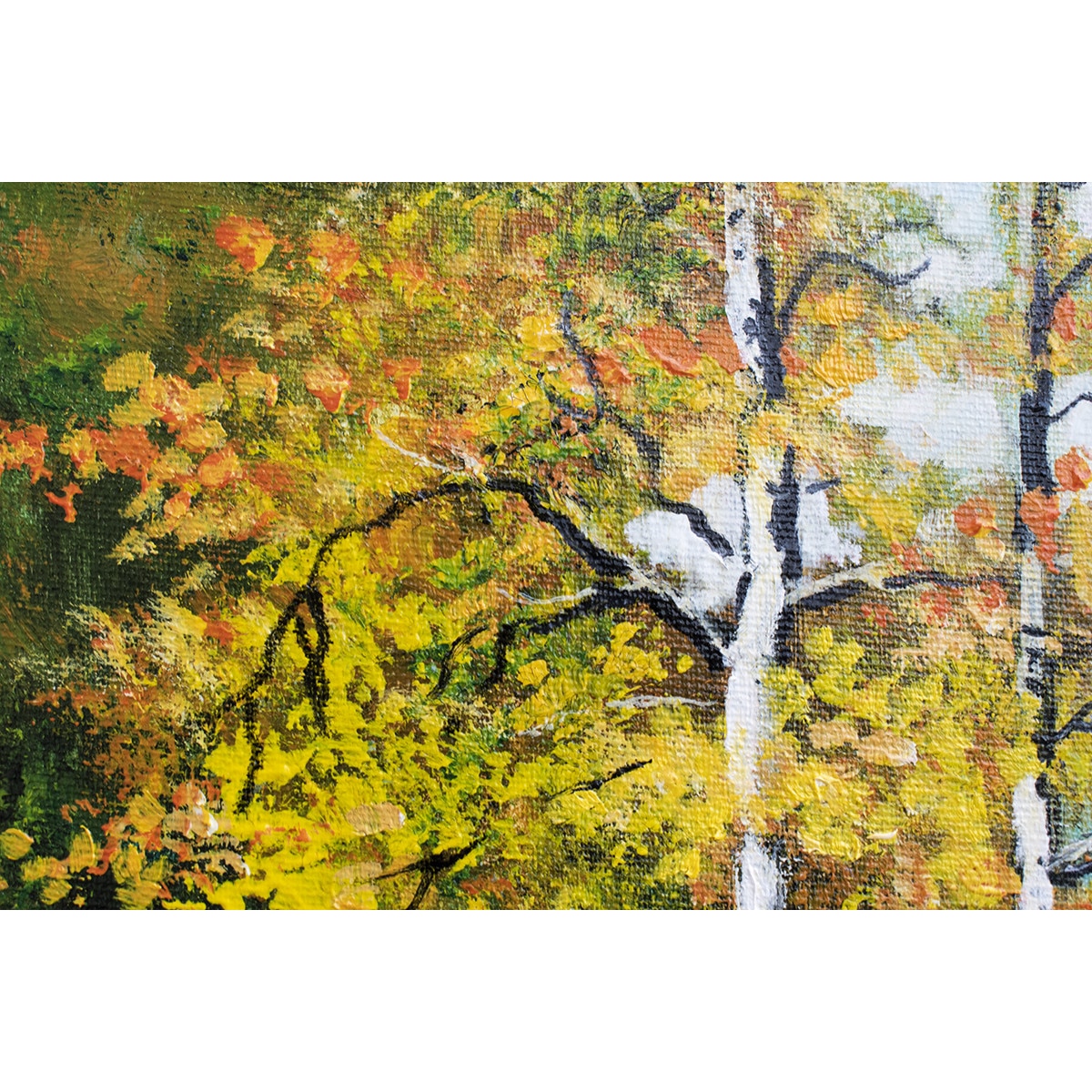 Tablou pictat manual hol, living, dormitor, Peisaj din natura cu ...