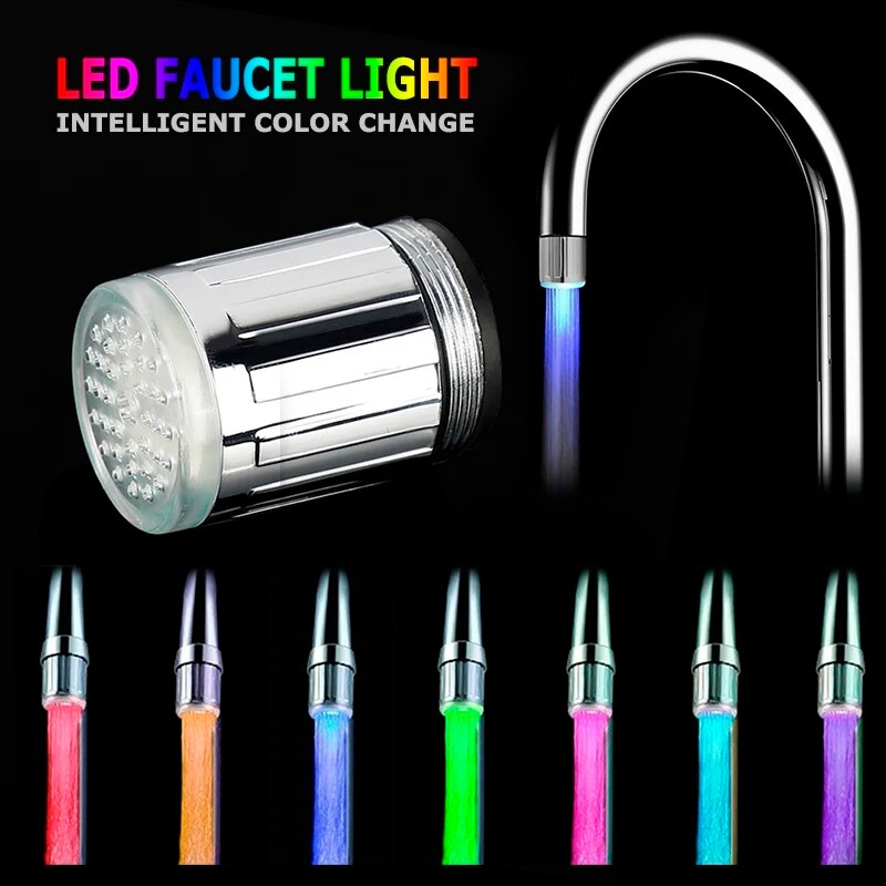 Aerator LED colorat pentru bateria lavoar cu un jet apa si atasare ...
