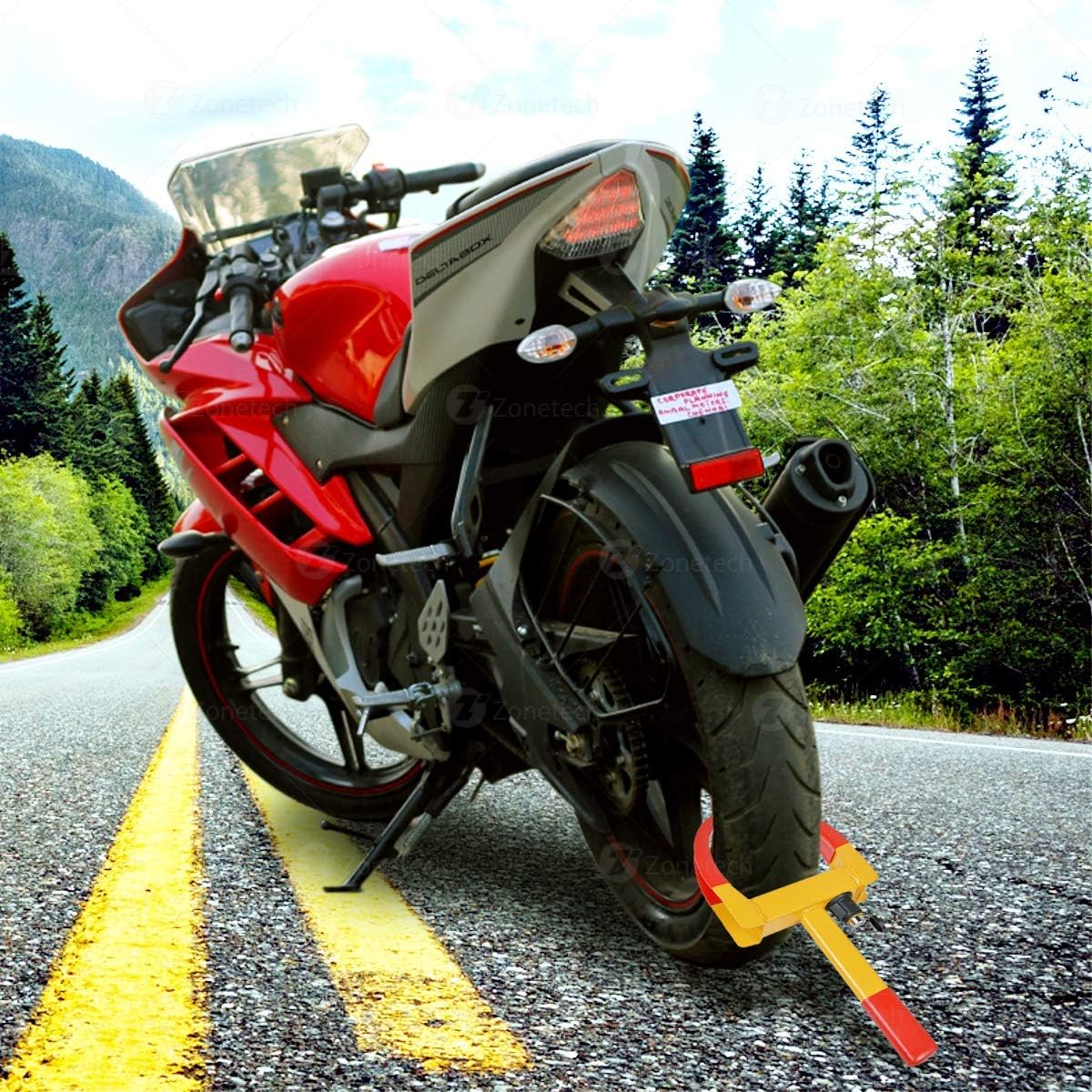 Blocator Roata, Antifurt Pentru Roti Auto/Moto, Otel, Rosu/Galben - eMAG.ro