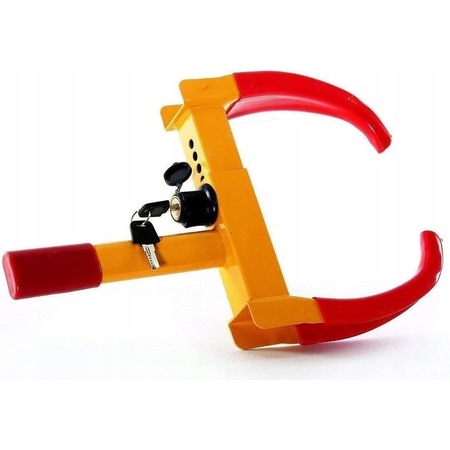 Blocator Roata, Antifurt Pentru Roti Auto/Moto, Otel, Rosu/Galben - eMAG.ro