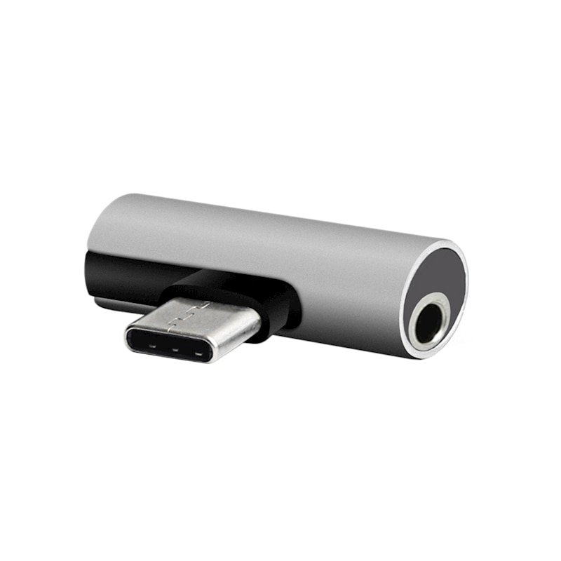 Adaptor audio USB-C / jack 3.5mm + USB-C Setty silver - eMAG.ro