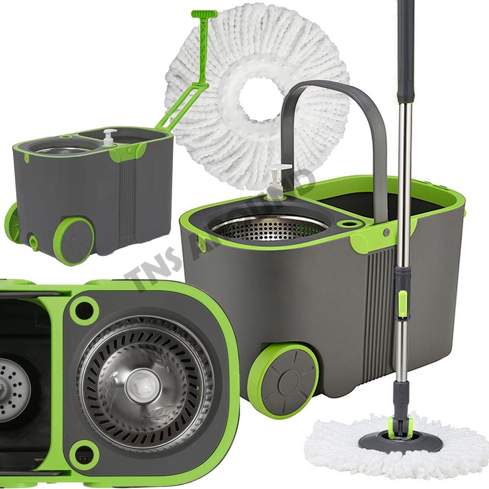 Set Mop Rotativ Premium TNS®, Centrifuga Inox, 2x Rezerve Microfibra ...