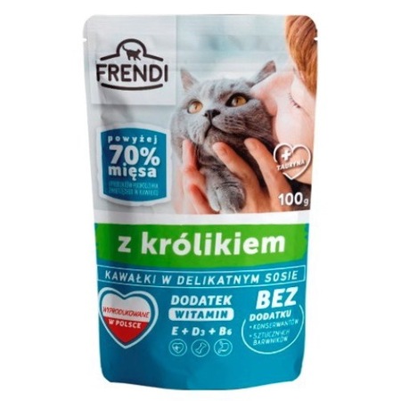 Мокра храна за възрастни котки Frendi с вкус на заек 100 гр - eMAG.bg