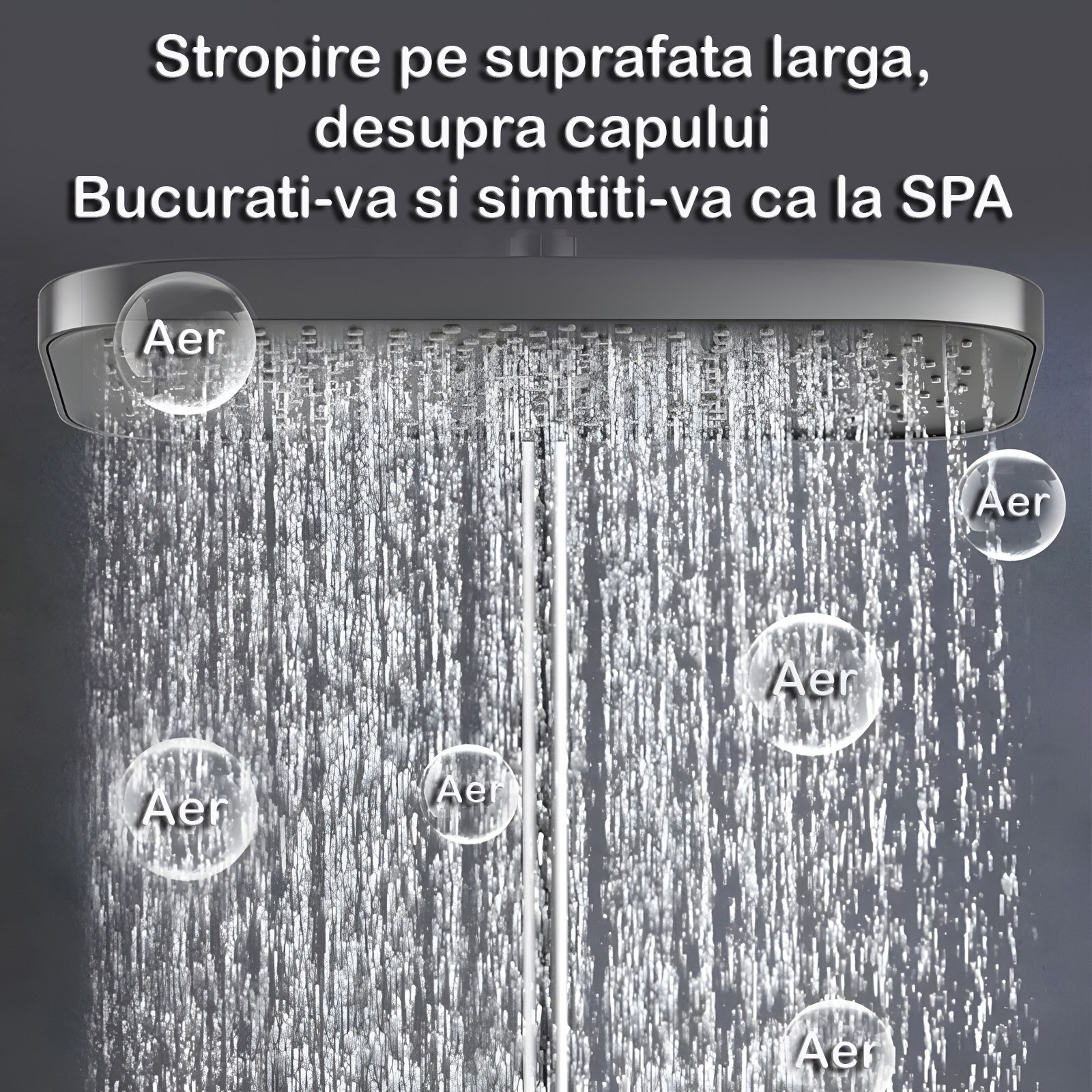 Coloana dus, Set cu para dreptunghiulara, afisaj LED, senzor ...