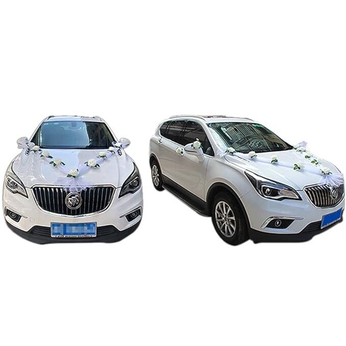 Aranjament floral, masini, tematica nunta, alb, 160cm, trandafiri - eMAG.ro