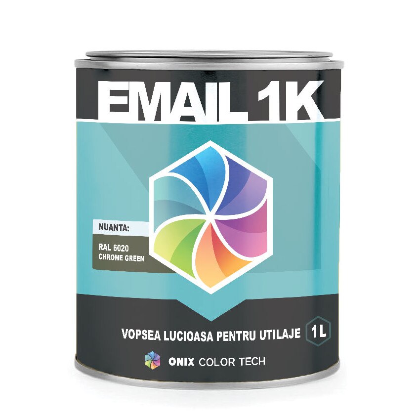 Vopsea lucioasa pentru utilaje, RAL 6020 Chrome Green, 1L - eMAG.ro