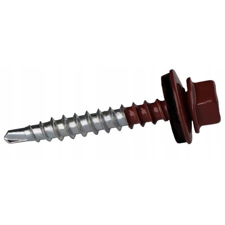 Set 250 Suruburi autoforante 4,8x35 mm, RAL 3005, cu saiba, pentru ...