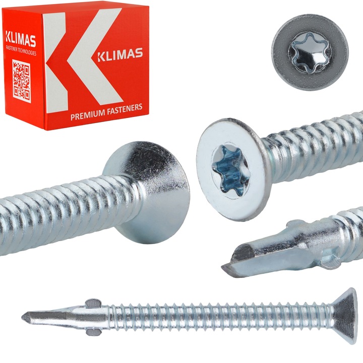 Set 200 Suruburi autoforante, 6,3x70, pentru metal, TORX, Klimas - eMAG.ro