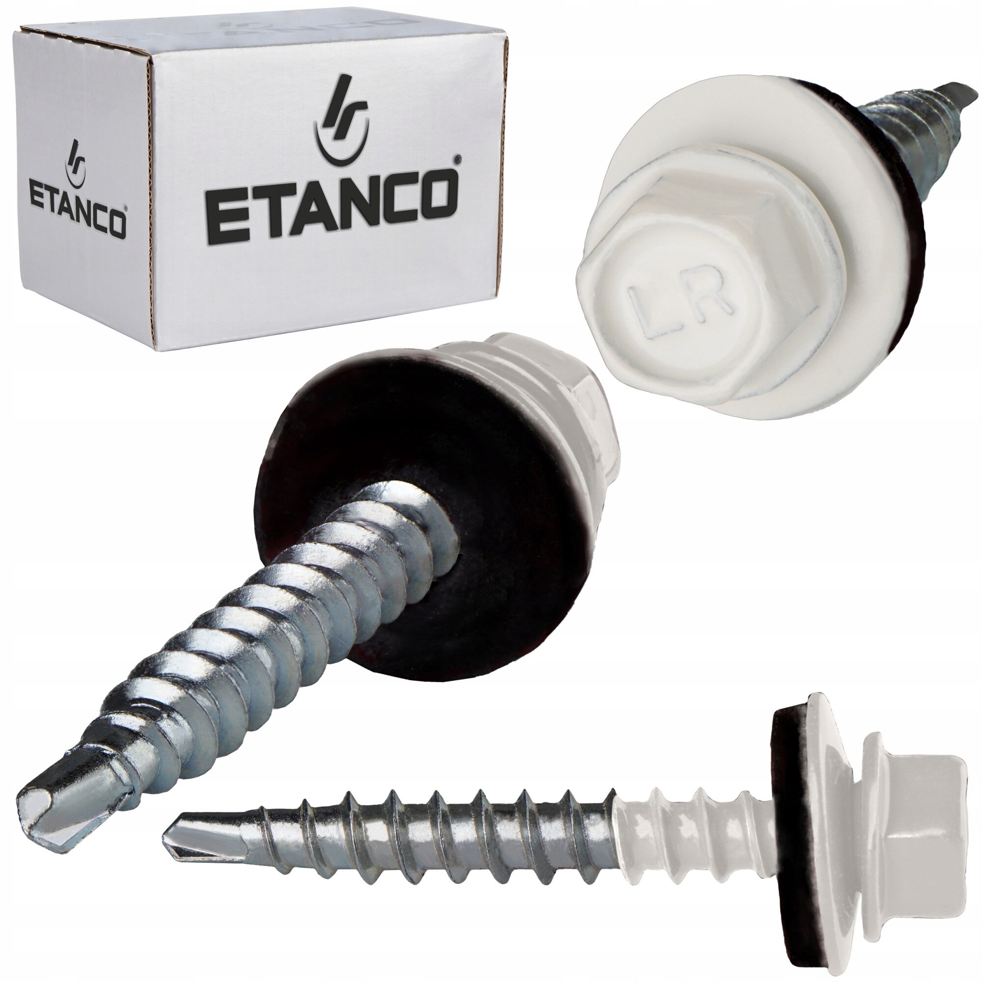 Set 250 Suruburi autoforante 4,8x35 mm, RAL 9010, cu saiba, pentru ...