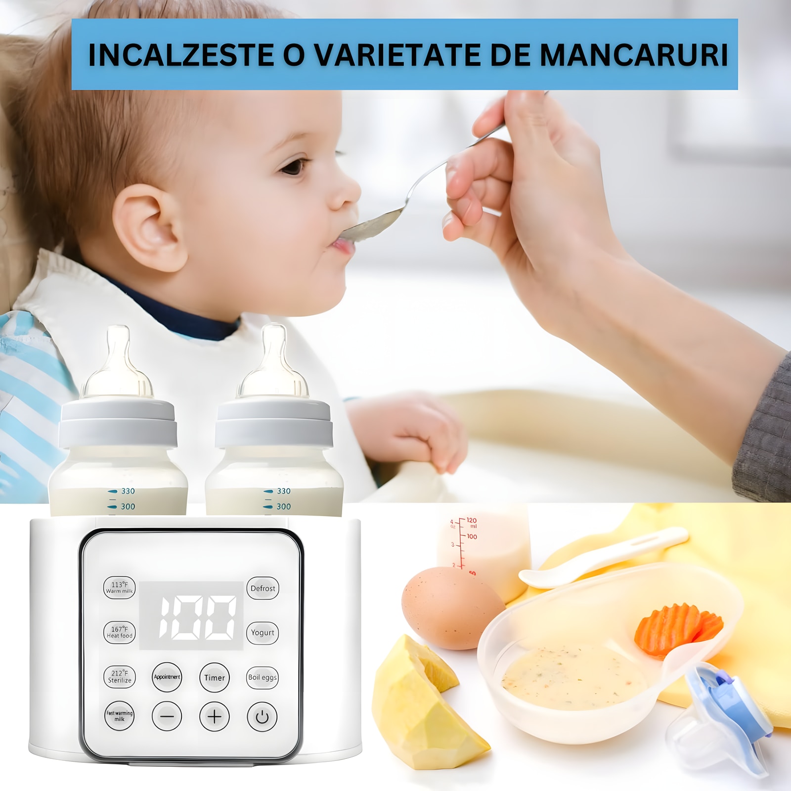 Incalzitor Biberoane Infiniteea™ Sterilizator, Electric ...