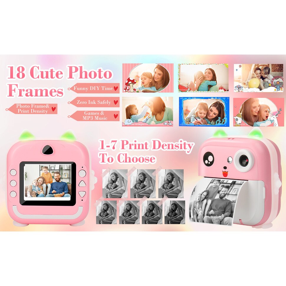 Camera instantanee pentru copii cu functie de printare, weirsuky™, 3 ...