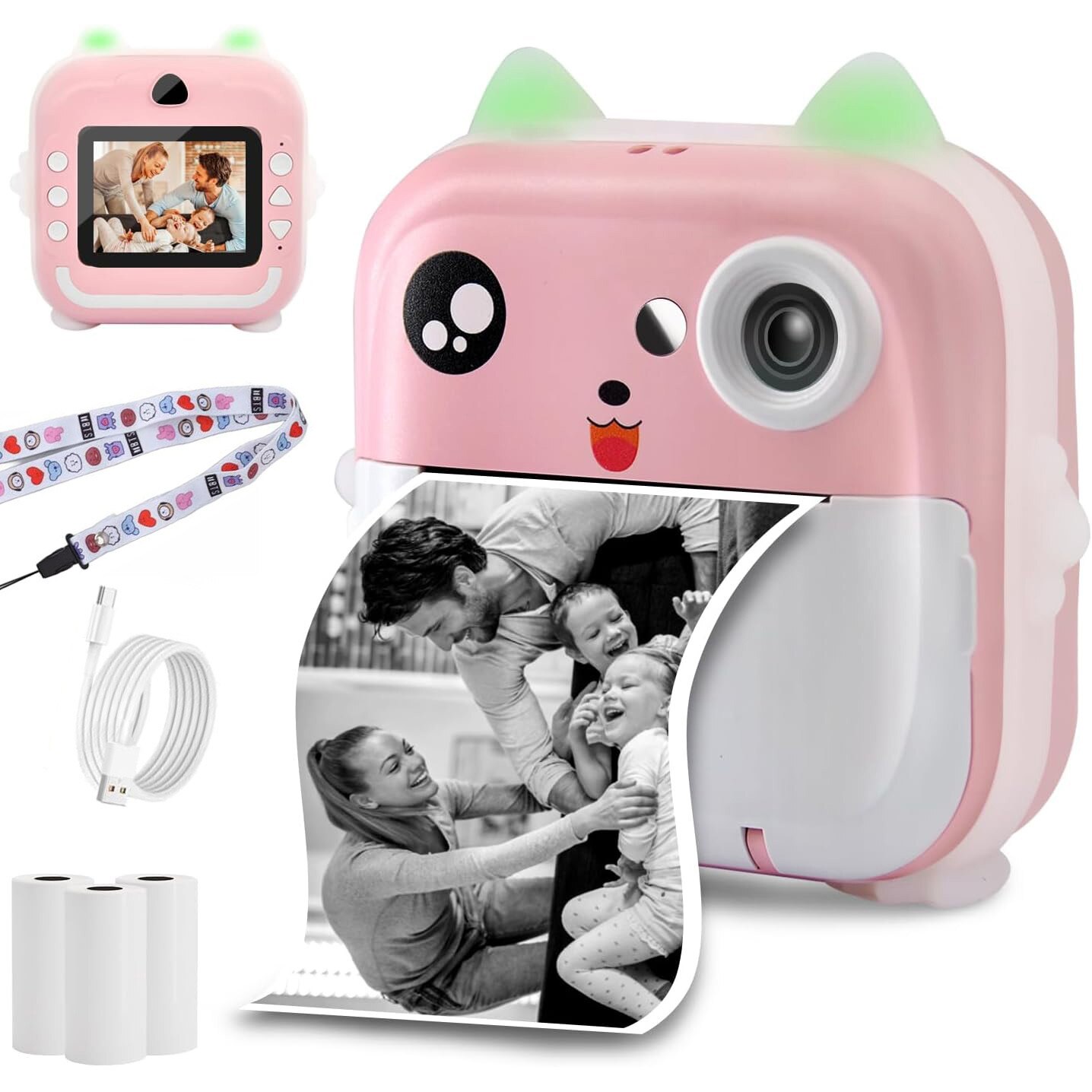 Camera instantanee pentru copii cu functie de printare, weirsuky™, 3 ...