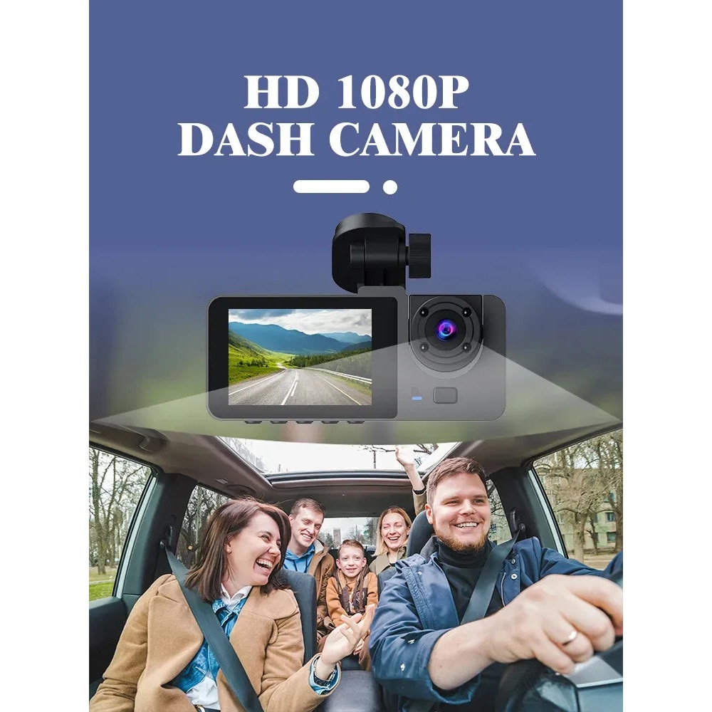 Camera Auto DVR Duala, Weirsuky™, Full HD 1080P, 4K, 3 lentile, Night ...