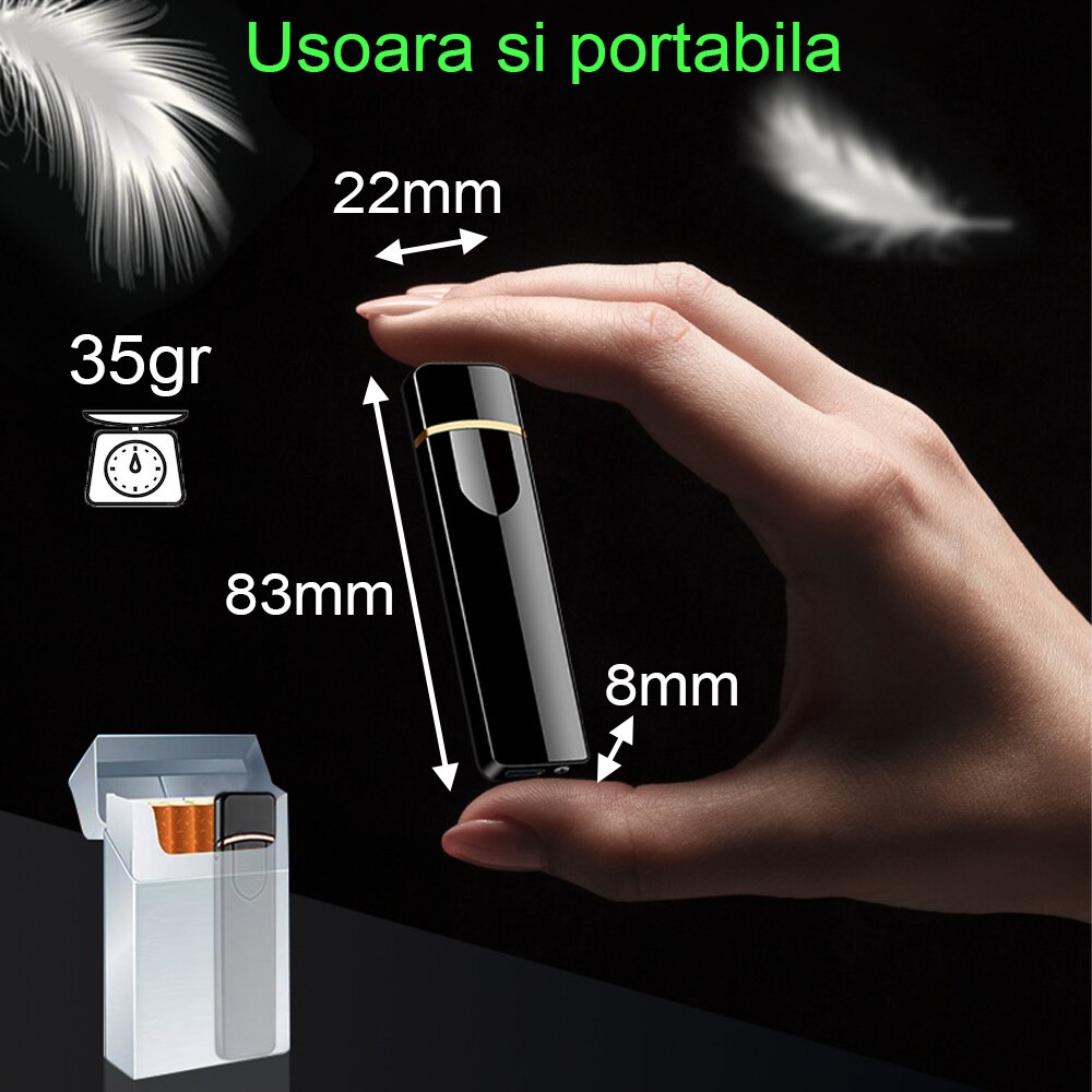 Bricheta electrica, reincarcabila, cu cablu USB, fara gaz, aprindere ...