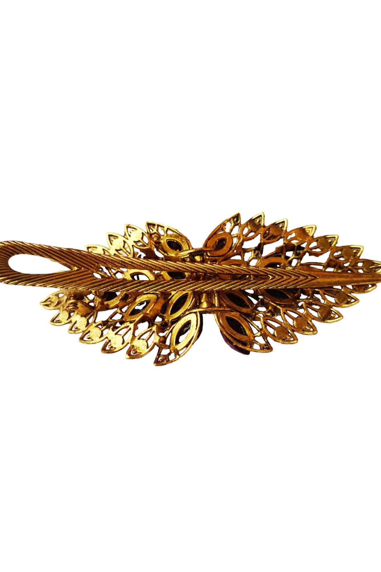 Clama de par coada de paun, Vintage, 11 cm, Negru, 65BJ - eMAG.ro